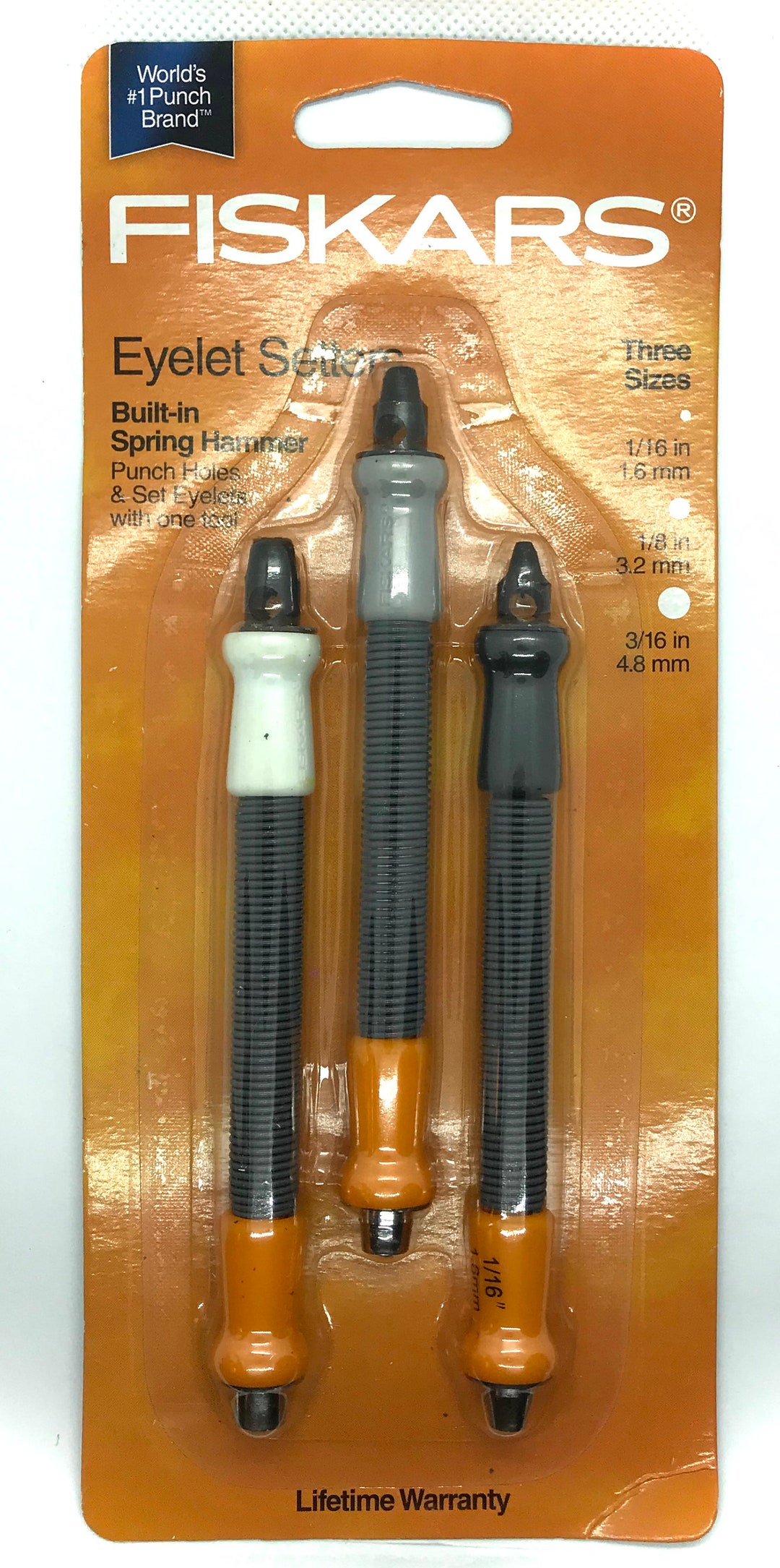 Fiskars Eyelet Setters, Set of 3, Punches Holes and Sets Eyelets ...