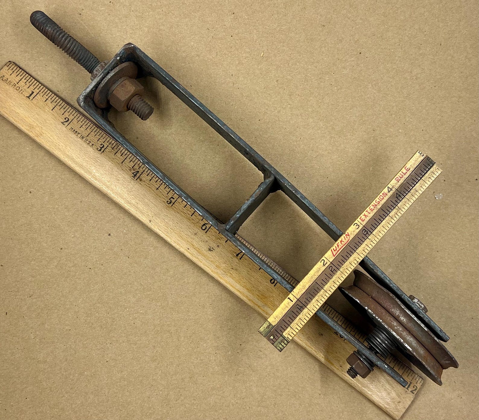 You Push, I'll Pull - Vintage Steel Pulley, Extended Bar With Eye Hook ...
