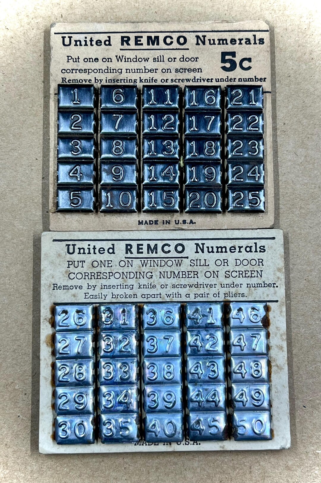 Rare Complete Grouping of 50 Vintage Remco Number Tacks, Made in USA ...