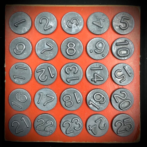 Full Set of 25 Vintage White Brass Acro Barbed Number Tacks - Etsy