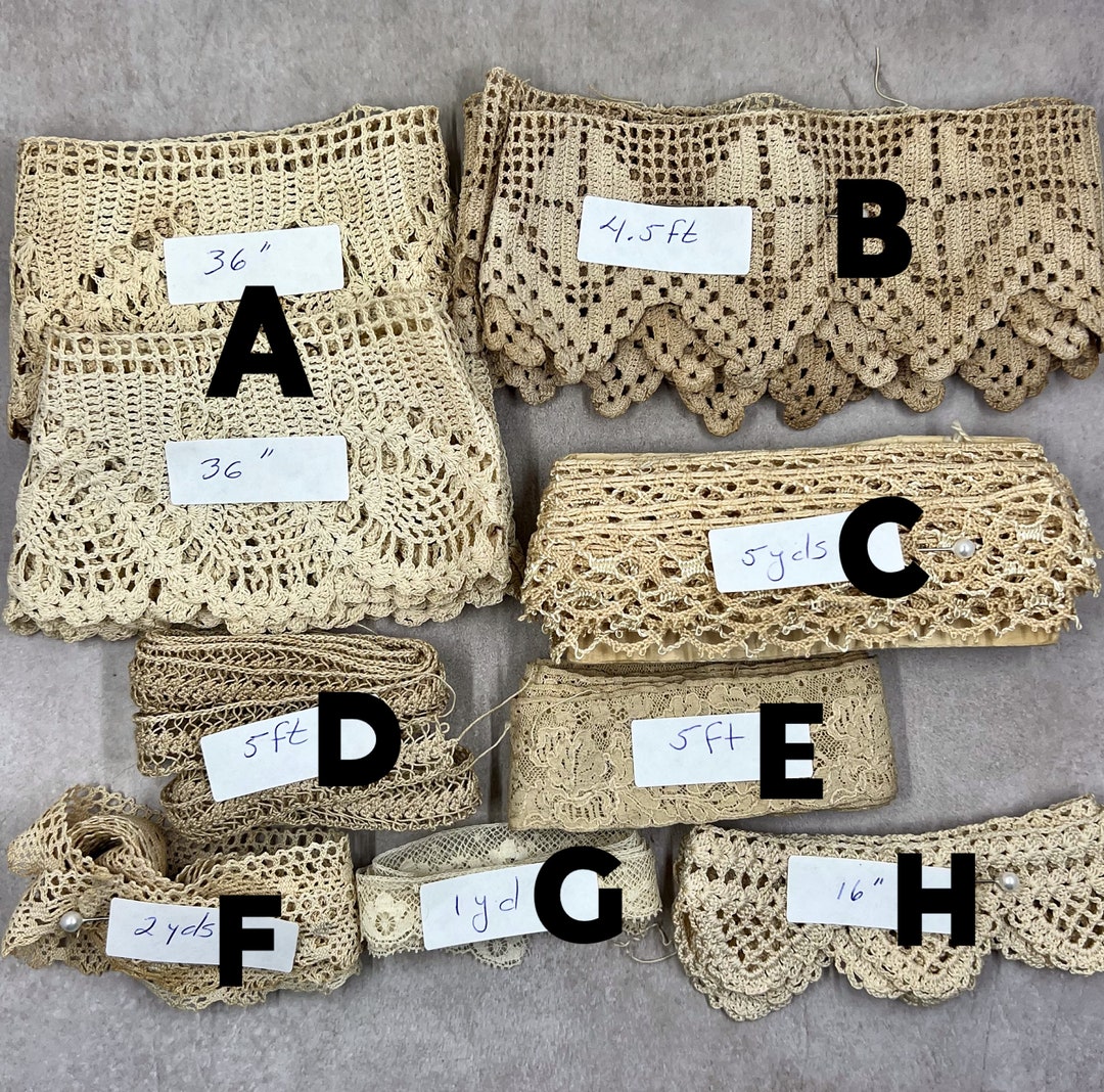 Antique Hand Crocheted and Bobbin Lace All Original Your - Etsy