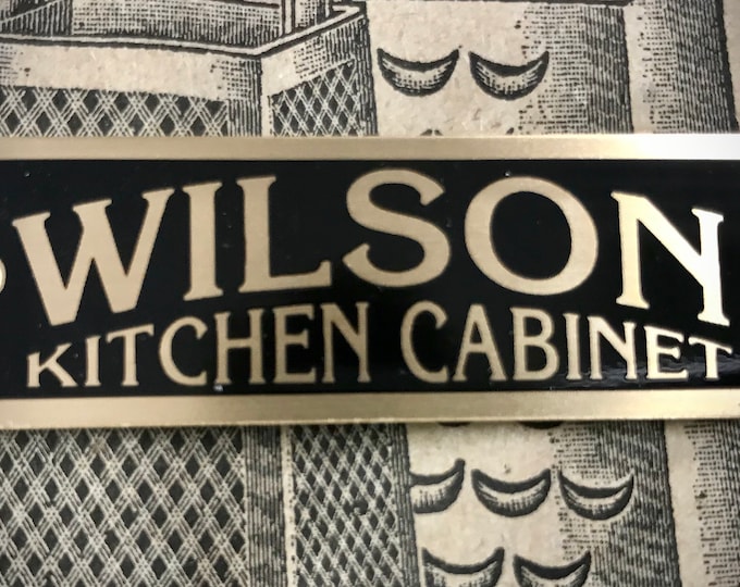 Wilson Name Plate Cabinet Label Tag Plaque | Etsy