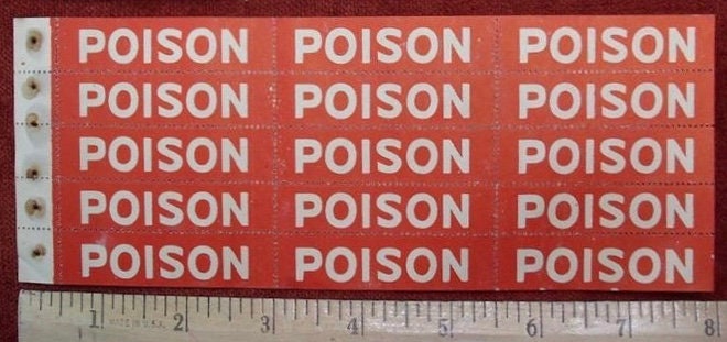 Antique Poison Labels One Sheet of WWII 15 Labels Total - Etsy
