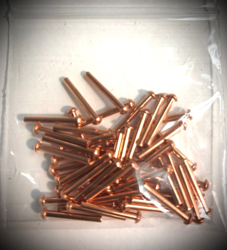Solid Micro Rivets - 1/16”, Your Choice Copper or Brass, 50 or 100 ...