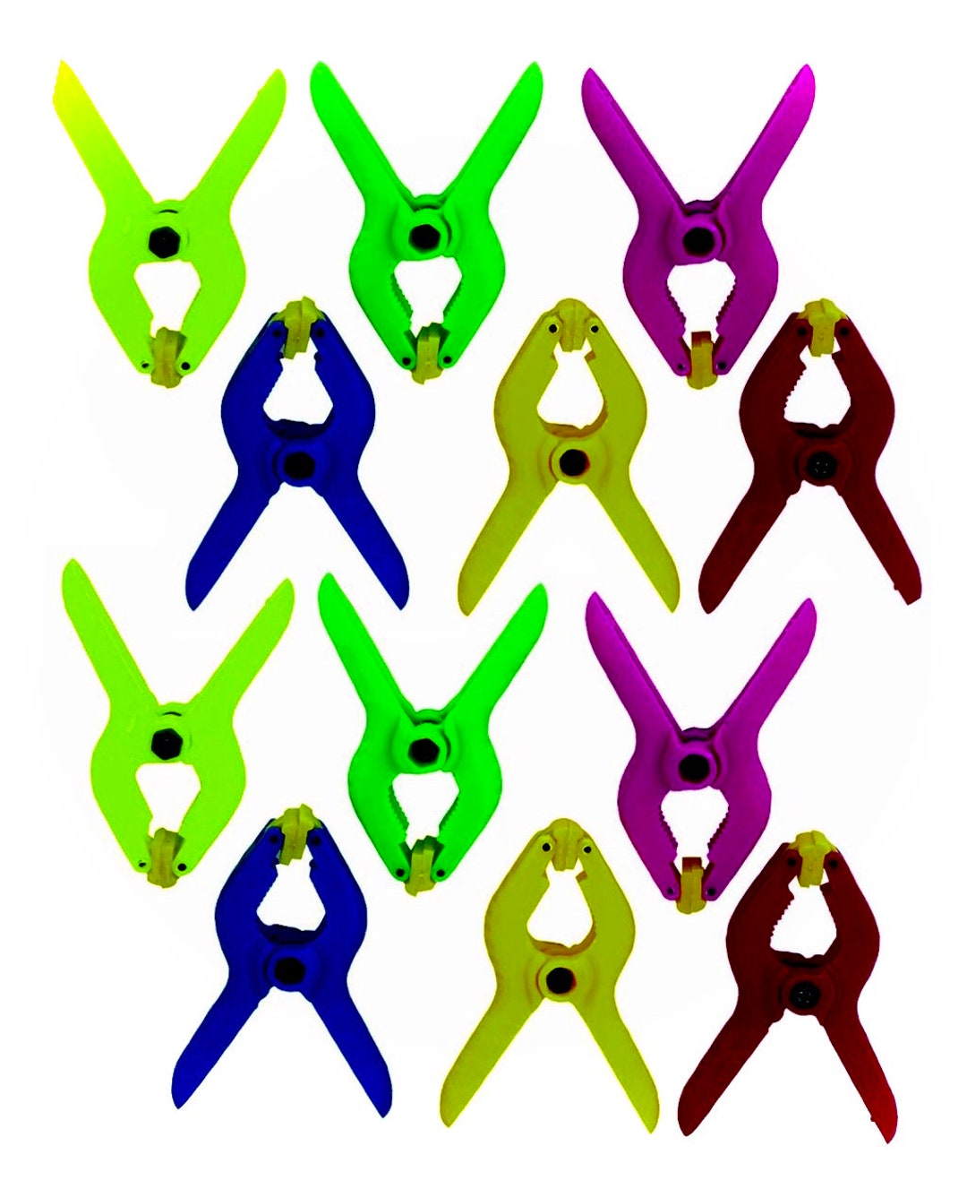 Nylon Spring Clamps, Set of 12, Small but Strong and Wide, Opens A Full ...