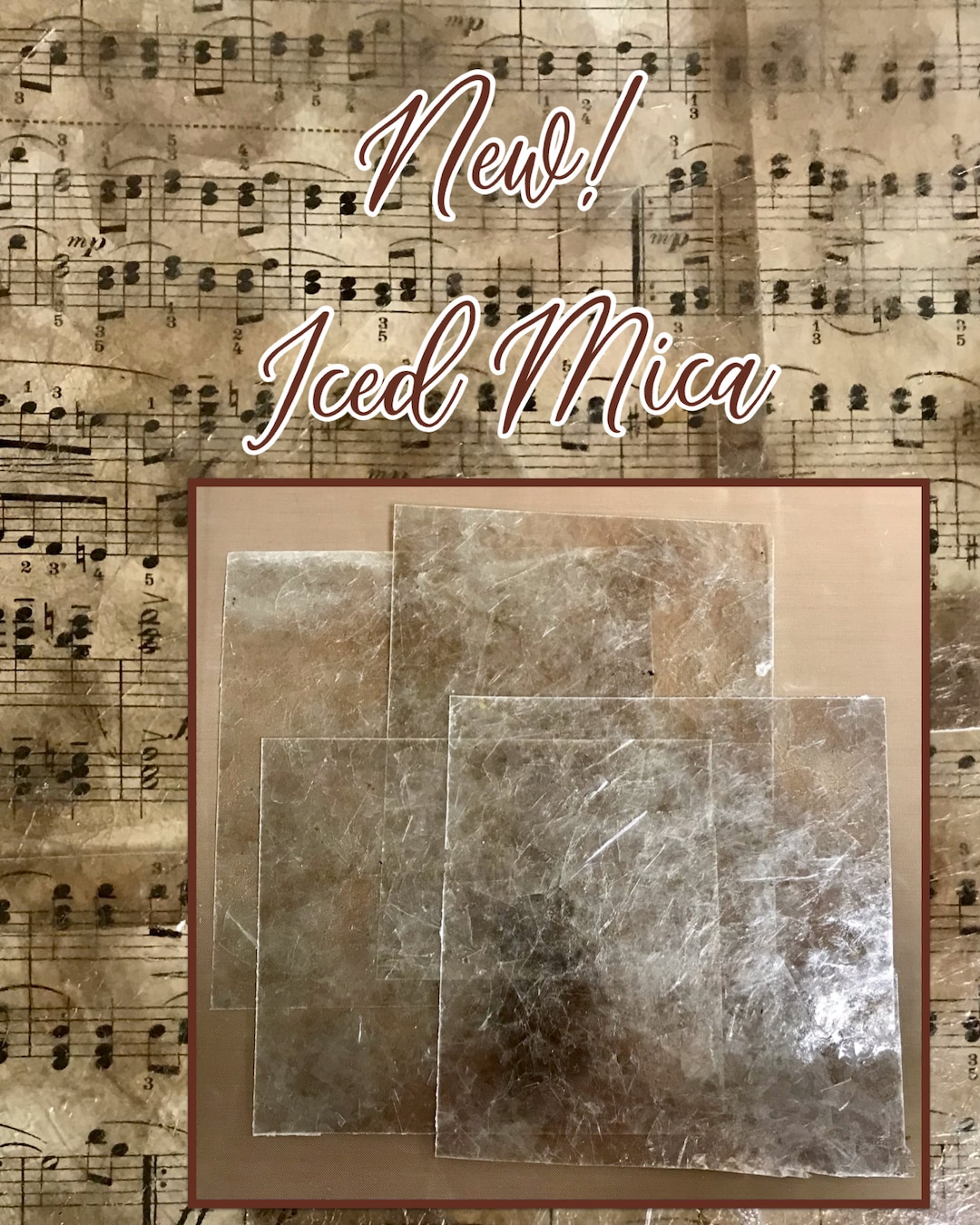 New! Iced Mica, Package of 4 Translucent Sheets of Resin Mica 5” X 6 ...