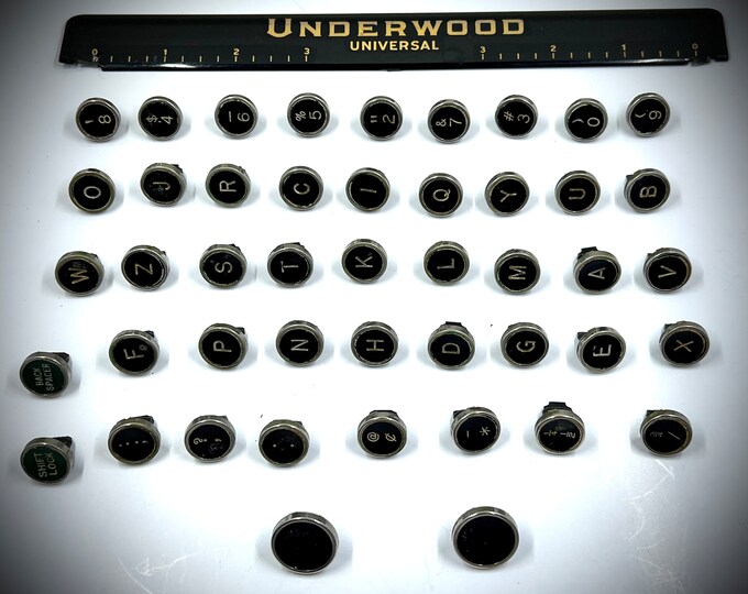 Entire Complete Set of 44 Antique Typewriter Keys With 2 Spacer Keys ...