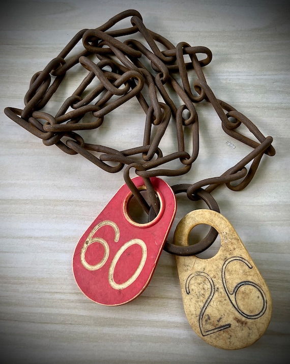 Vintage Plastic Cattle Cow Tags With Chain Unique - Etsy
