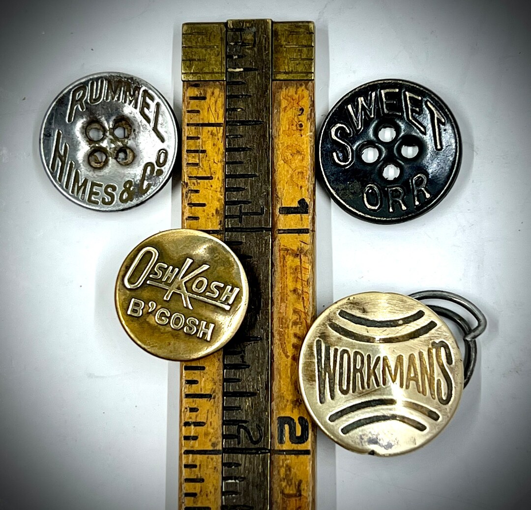 Antique Industrial Overall Buttons, Sweet Orr, Workman’s, Oshkosh ...