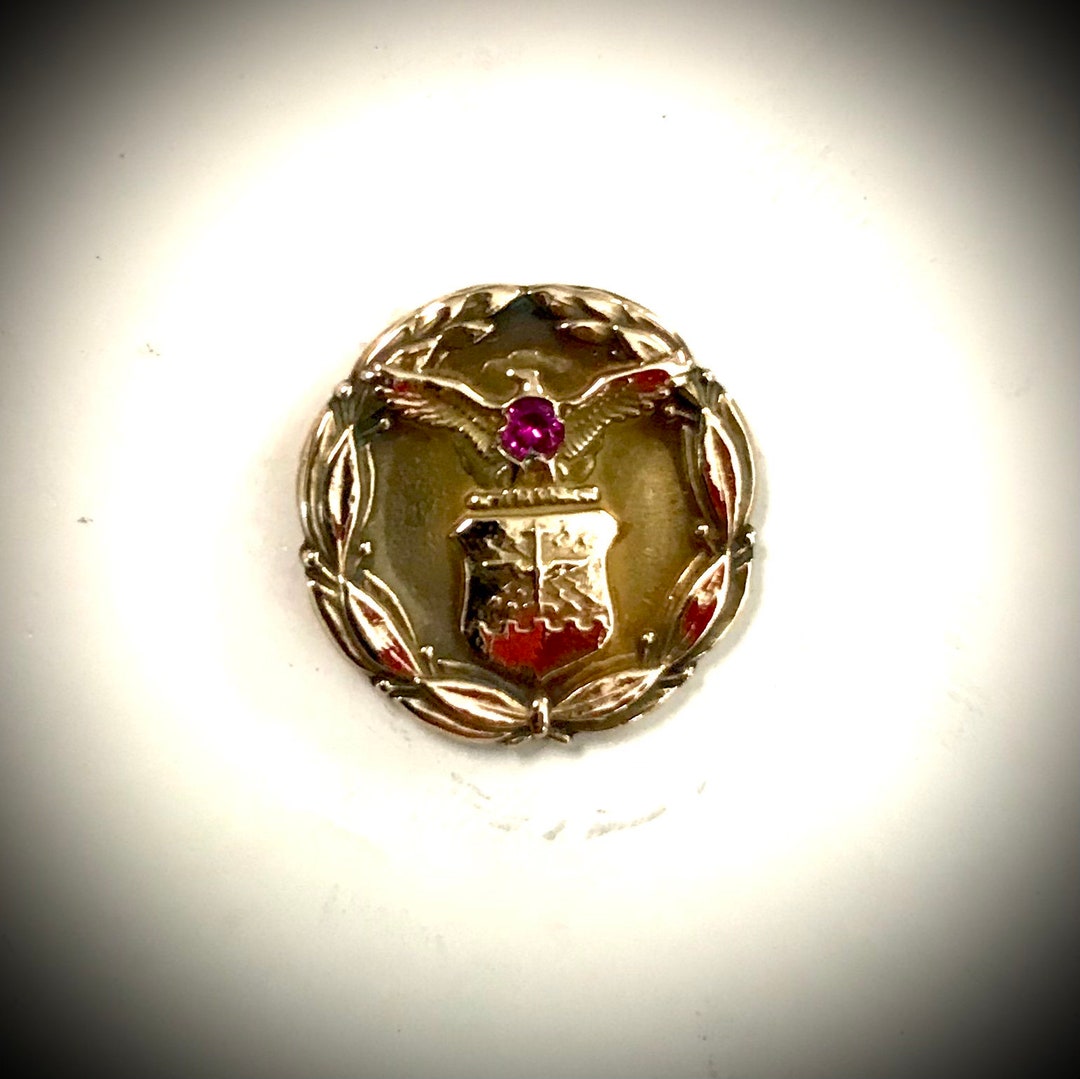 Rare Vintage Air Force Civilian Meritorious Service Award Pin, Ruby 1/ ...