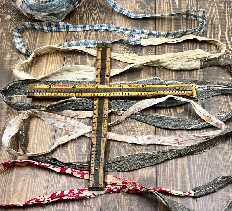 When She Wore A Ribbon Grouping of 5 Yards Vintage Primitive - Etsy