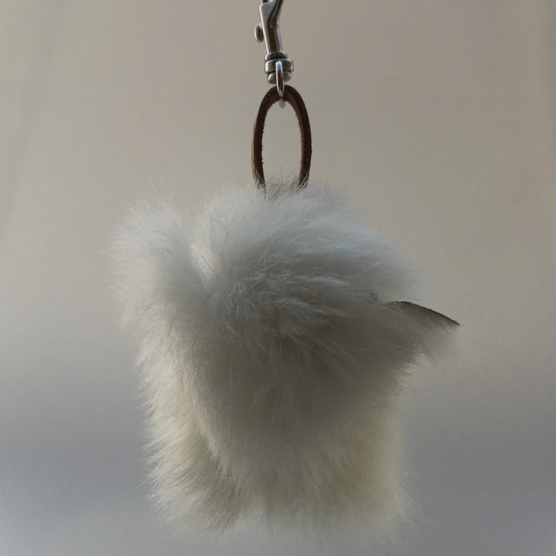 Rabbit Fur Bunny Keychain - Etsy