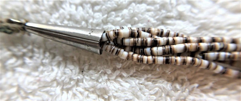 Vintage Native American TURQUOISE HEISHI NECKLACE 6 Strand Stamped ...