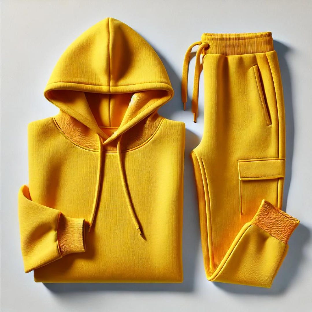 Inspired by Viral Rapper Style | Bold Yellow Streetwear Tracksuit Set ...