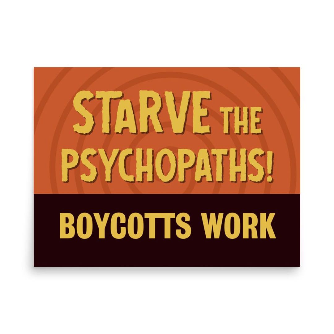 Printable Protest Poster: Boycotts Work, Progressive, Human Rights ...