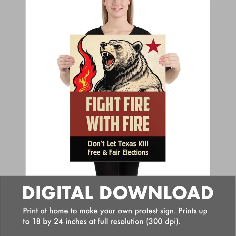 Fight Fire With Fire Protest Poster: Human Rights, Social Justice ...