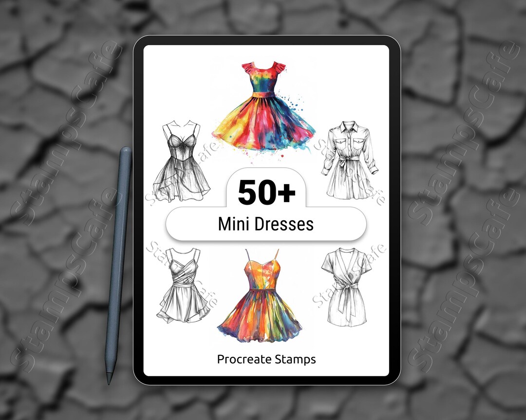 Mini Dresses Procreate Stamps | 50+ Stylish Mini Dress Procreate Brush ...