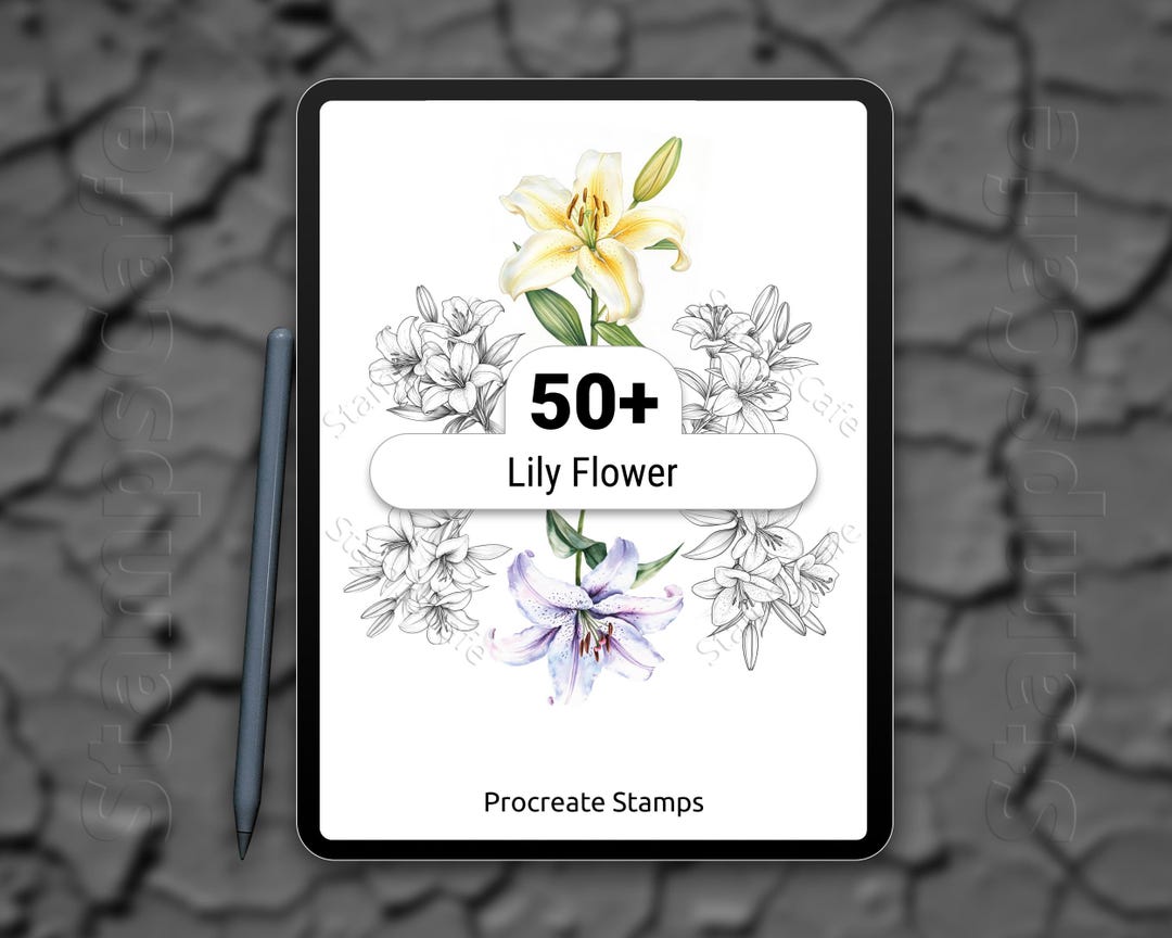 Procreate Lily Flower Stamp Set, 50+ Lily Flower Procreate Stamps ...