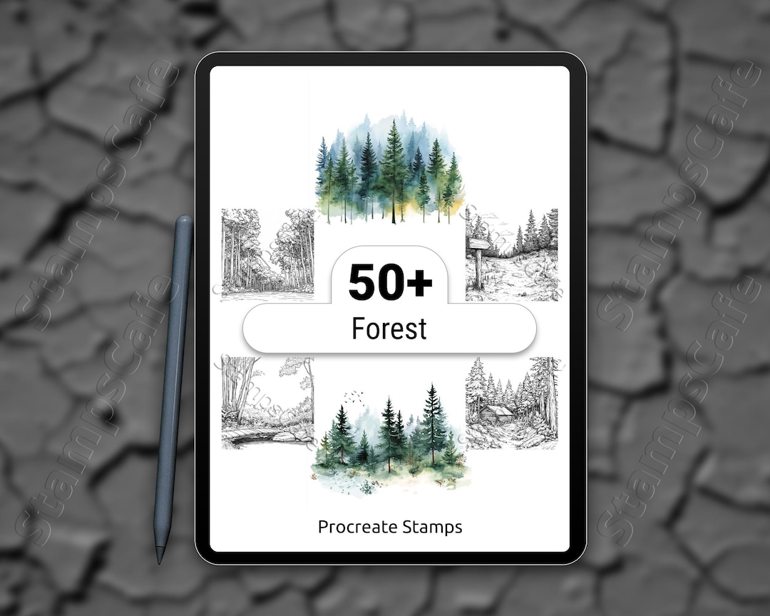 Procreate Forest Stamps Bundle | 50+ Forest & Nature Procreate Brushes ...