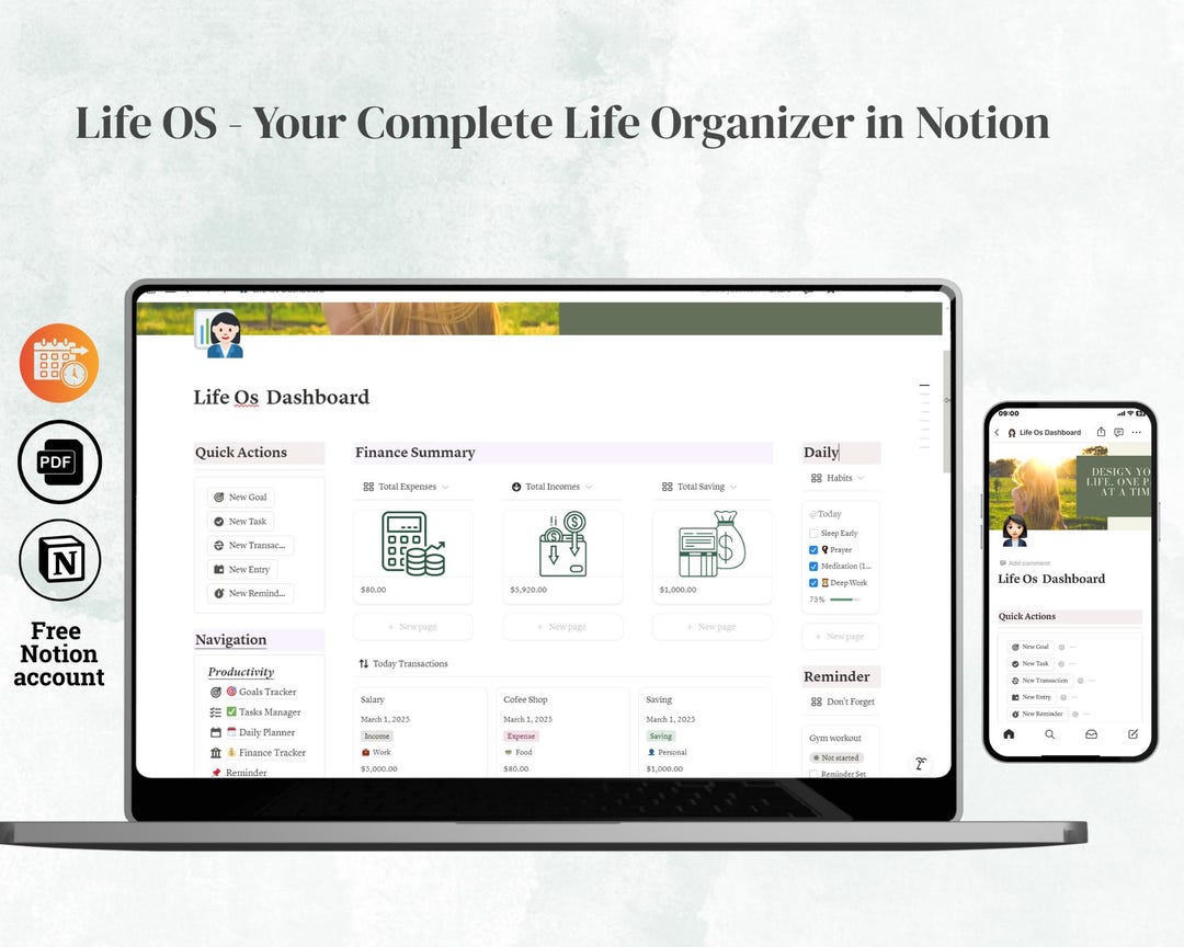 Notion Life OS Template – All-in-one Life Planner | Goals, Habits ...