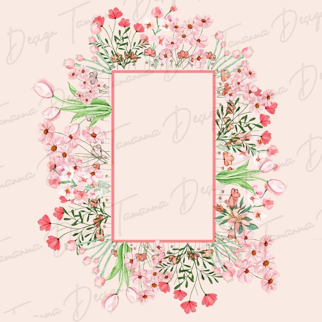 Flowers, Frame, Digital Download, Printable Design, Flower Power ...