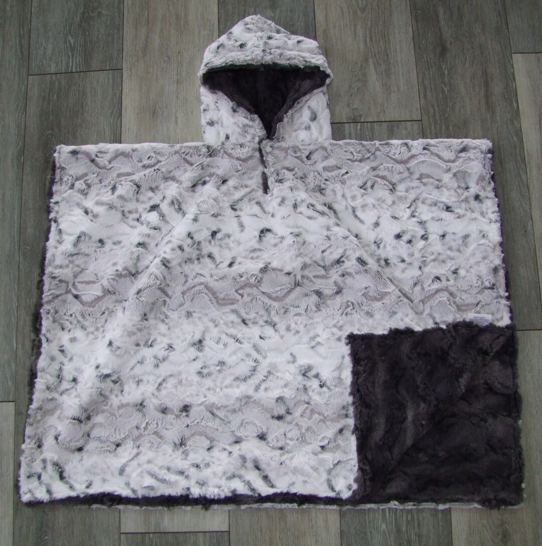 Poncho - Minky Poncho - Luxe Poncho - Faux Fur Poncho - Minky Poncho ...