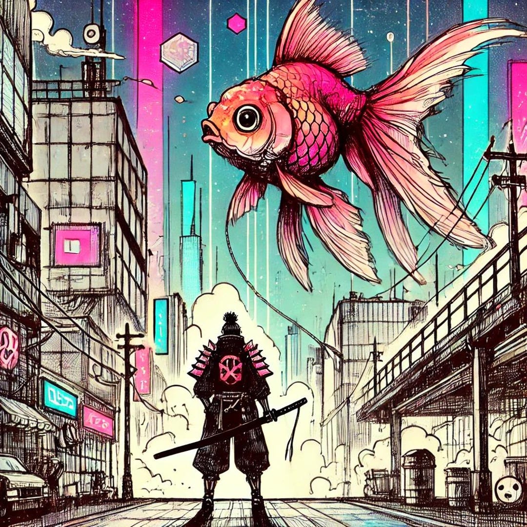 Cyberpunk Samurai Goldfish PNG Images I Sublimation I Clipart ...