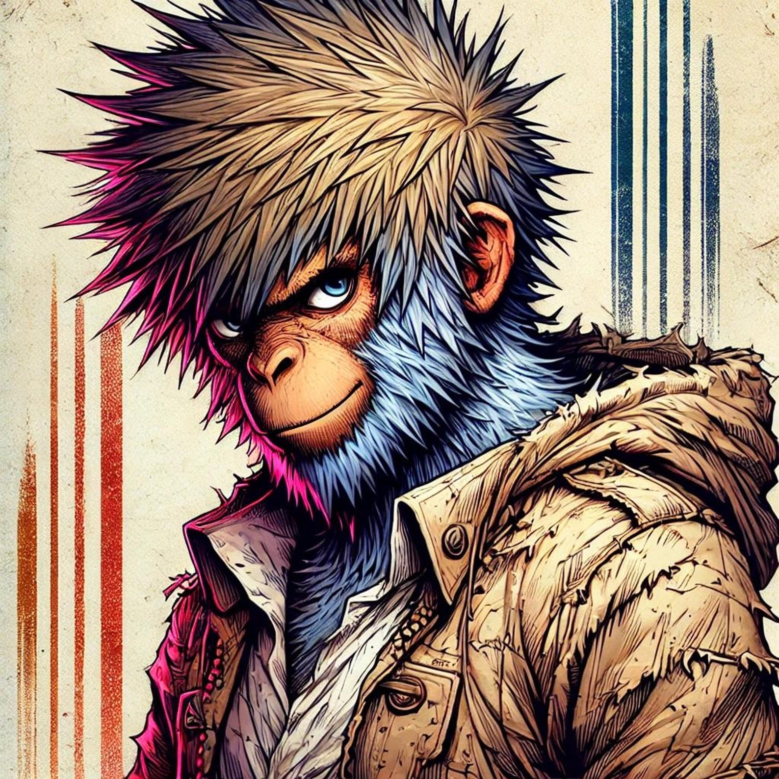 Funky Gorilla PNG Clipart Digital Download Card Making Animal Clipart ...