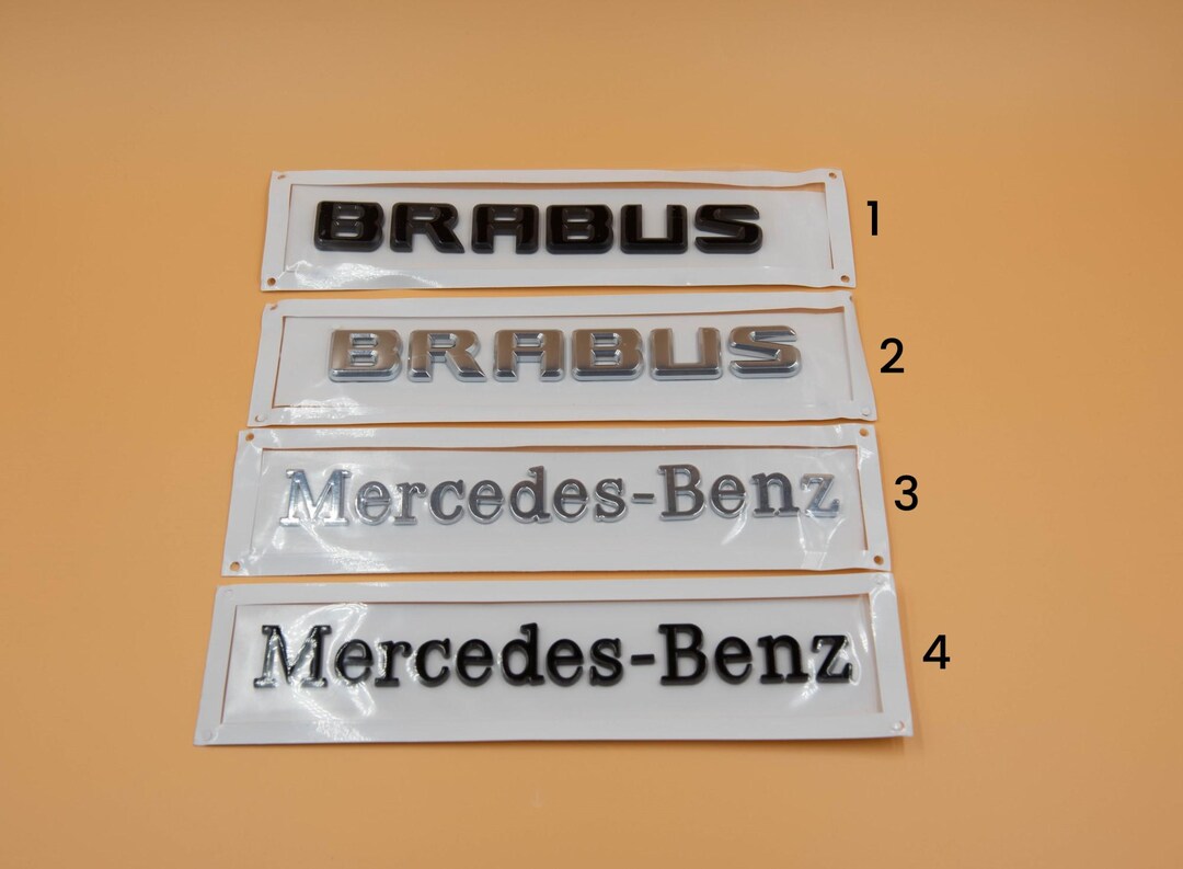 Brabus Trunk Logo, Brabus Trunk Emblem, Brabus Black Logo, Brabus Silver Logo, Mersedes Benz ...