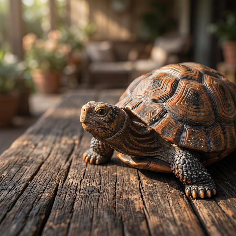 Turtle Garden Statue, Resin Turtle Figurine, Turtle Ornament, Garden ...