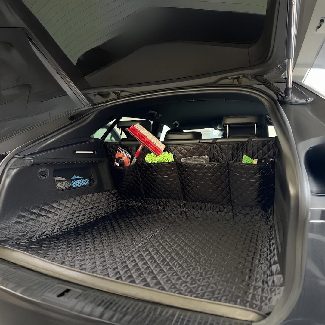 Car Trunk Organizer Mat, Cargo Liner With Pockets, Waterproof Trunk ...