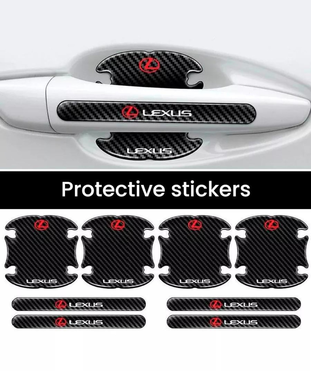 Lexus Protective Stickers for Handles, Lexushandles Protector, Black ...