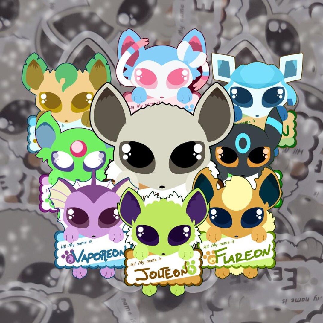 Shiny - Eevee - Eeveelution - Pokemon - Stickers - Etsy