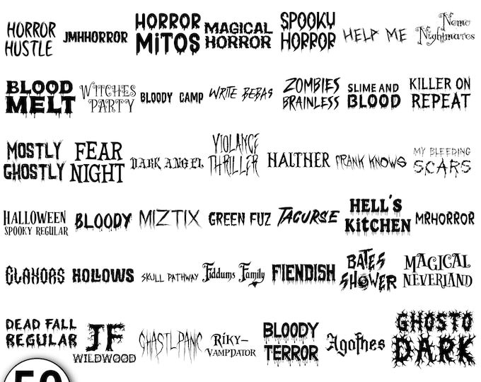 Halloween Alphabet Clipart PNG, A to Z Spooky Cute Letters,transparent ...