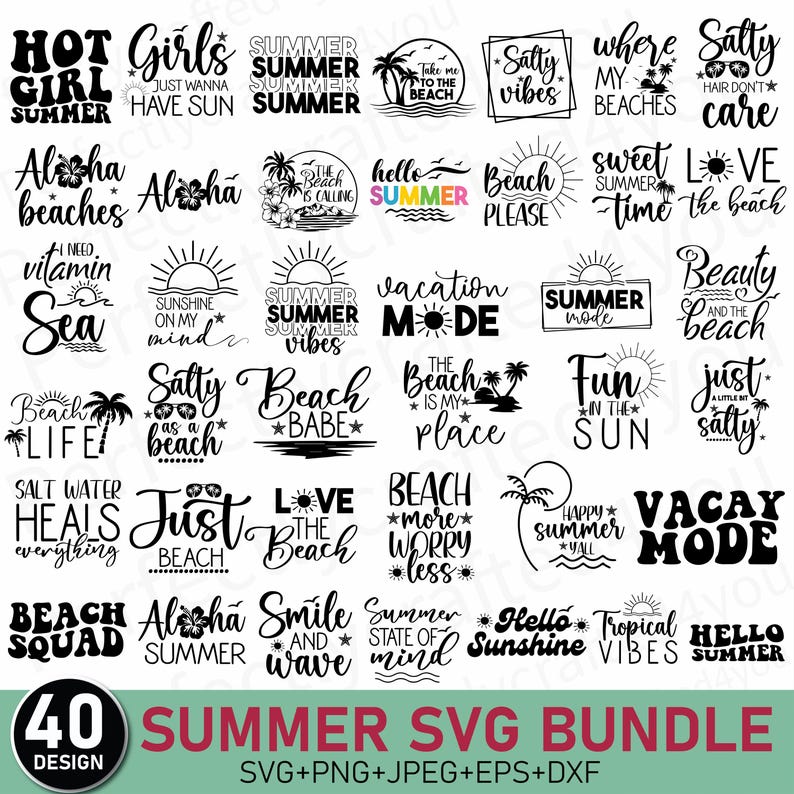Summer SVG Bundle: Beach Vibes Cut Files (40 Designs) - Etsy