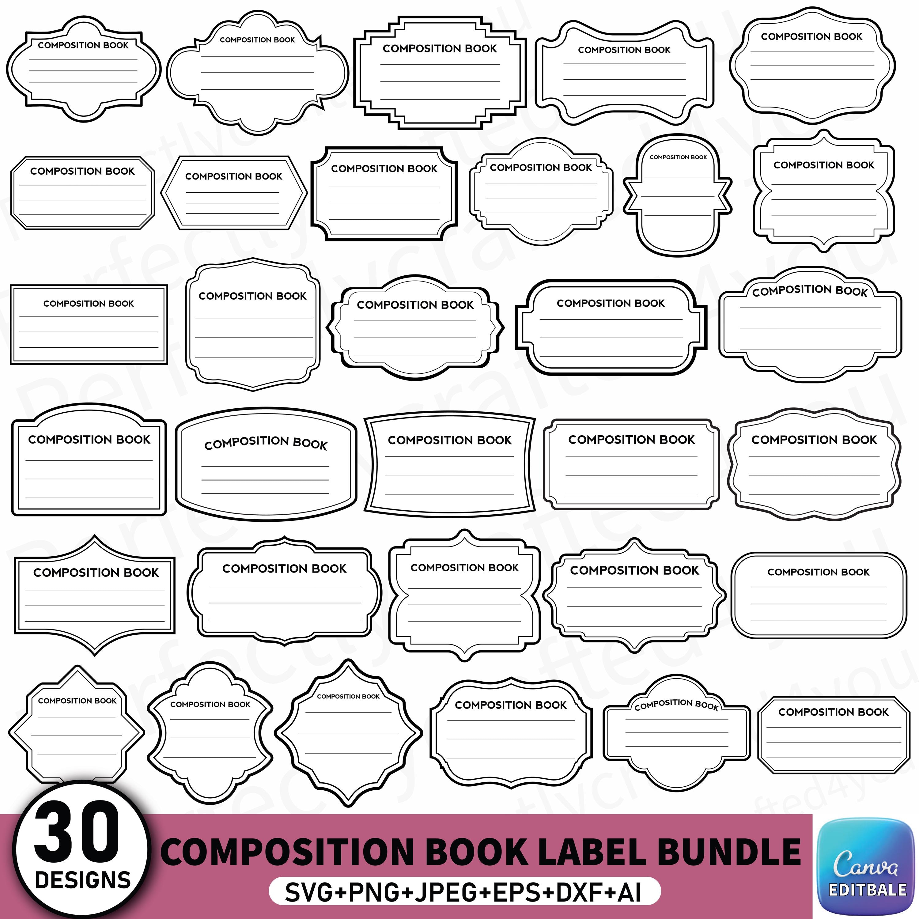 Composition Book Label Svg,composition Book Svg,composition Notebook ...