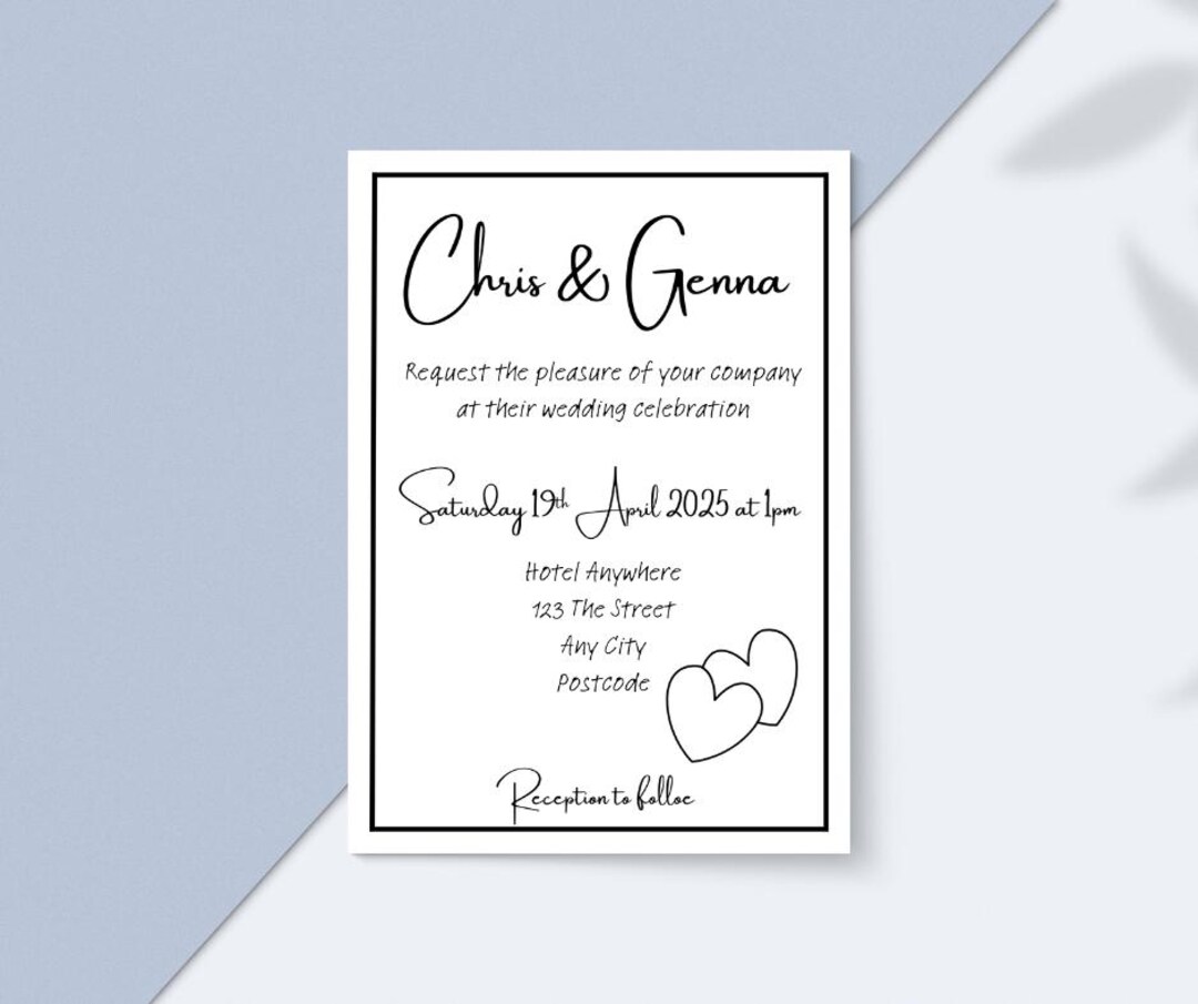 Modern Full Wedding Invitation Set | Editable Minimalist Design ...