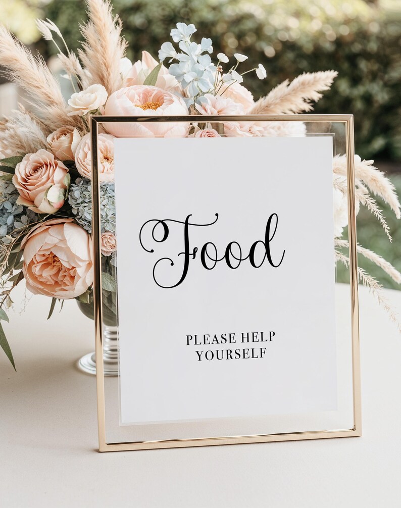 Food Wedding Sign, Printable Food Wedding Sign, Minimalist Food Wedding ...