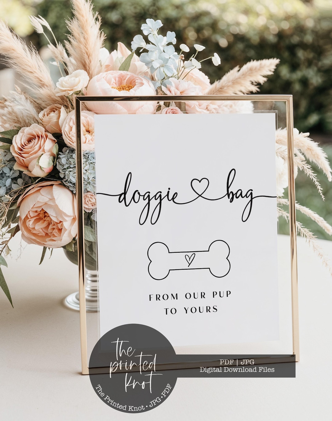 Doggie Bag Wedding Sign, Doggie Bag Wedding Printable, Minimalist ...
