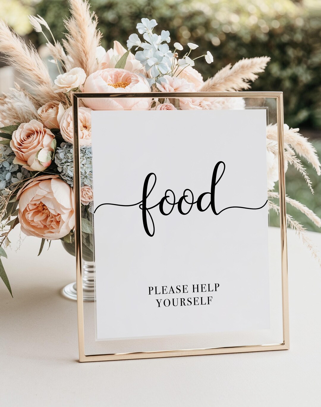 Food Wedding Sign, Printable Food Wedding Sign, Minimalist Food Wedding ...