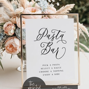 Pasta Bar Sign, Pasta Bar Wedding Printable, Minimalist Pasta Bar ...