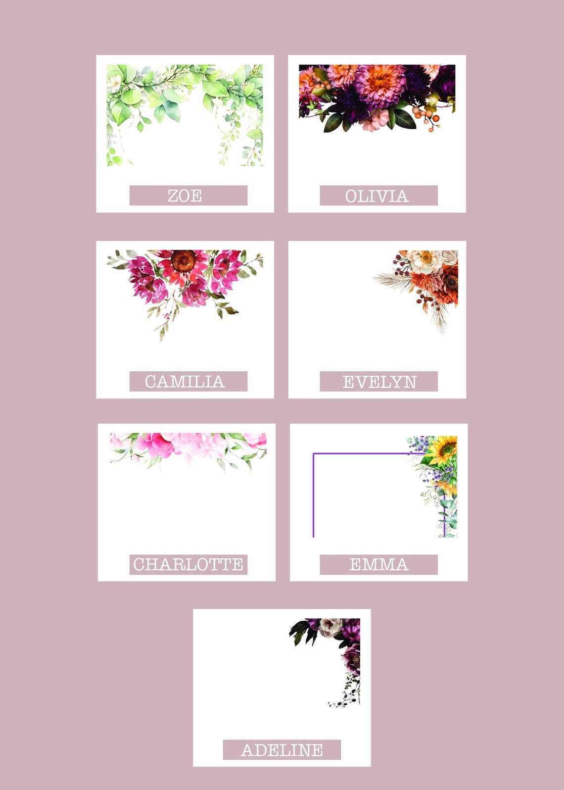 Printed or Printable Wedding Invitation,floral Wedding Invitation ...