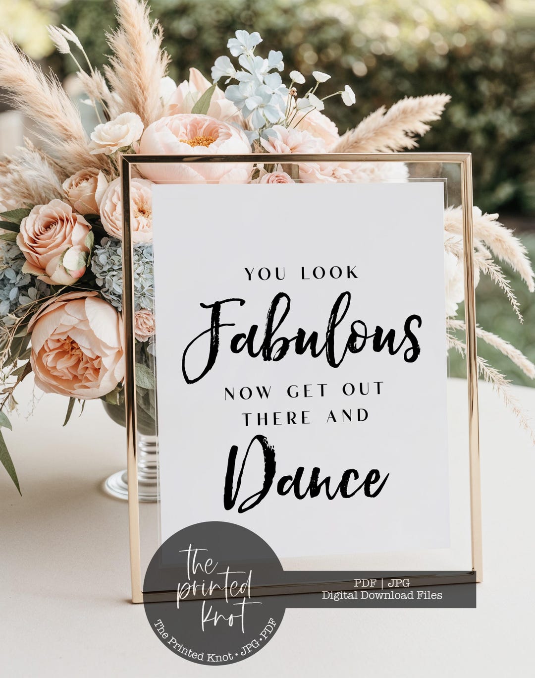 You Look Fabulous Sign, Dance Wedding Printable, Minimalist Dance ...