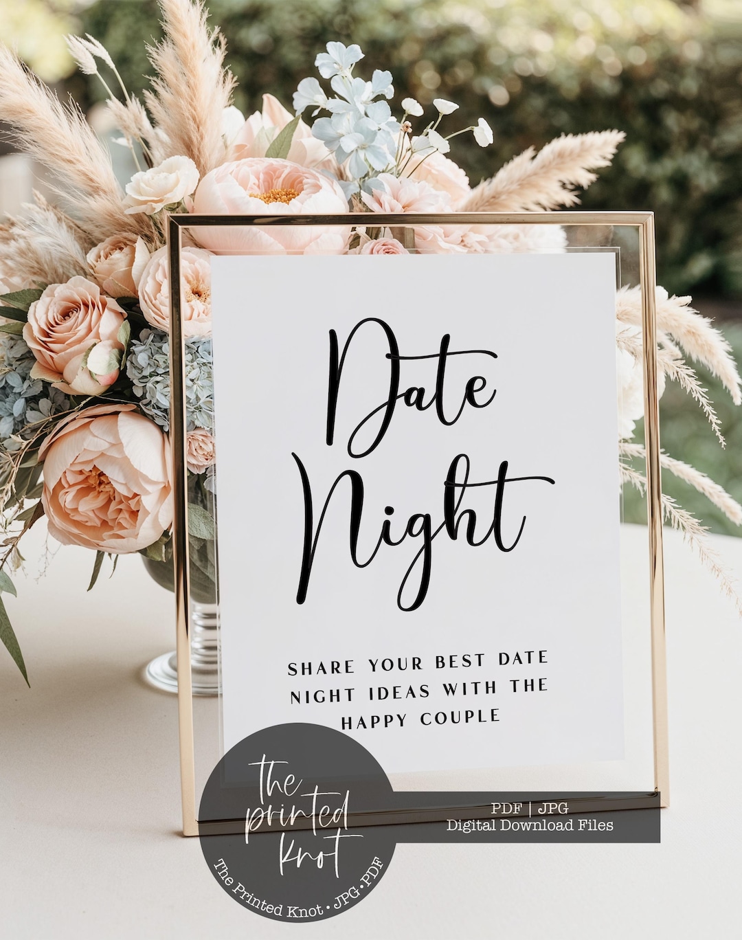 Date Night Wedding Sign, Date Night Wedding Printable, Minimalist Date ...