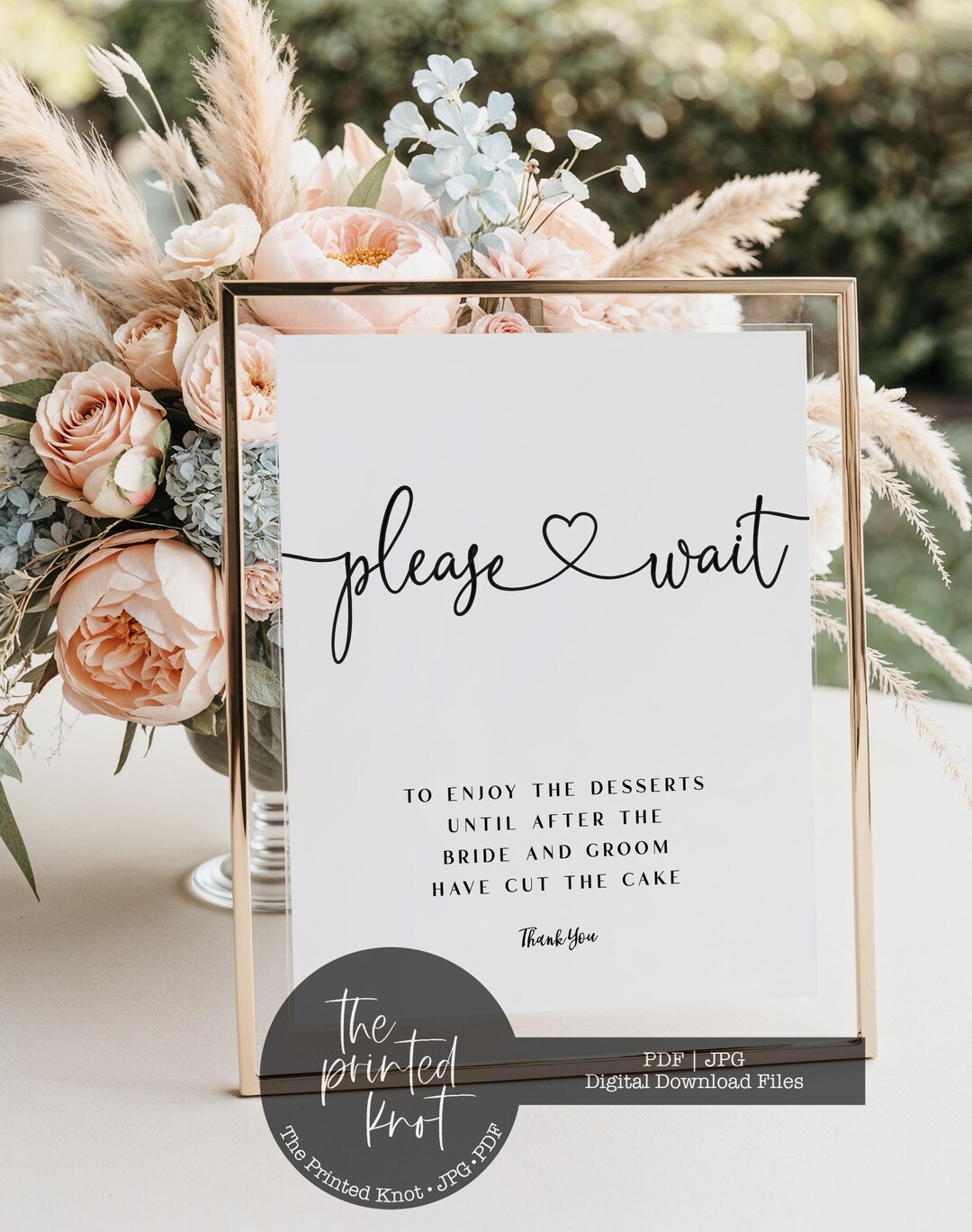 Please Wait Wedding Sign, Please Wait Wedding Printable, Minimalist ...