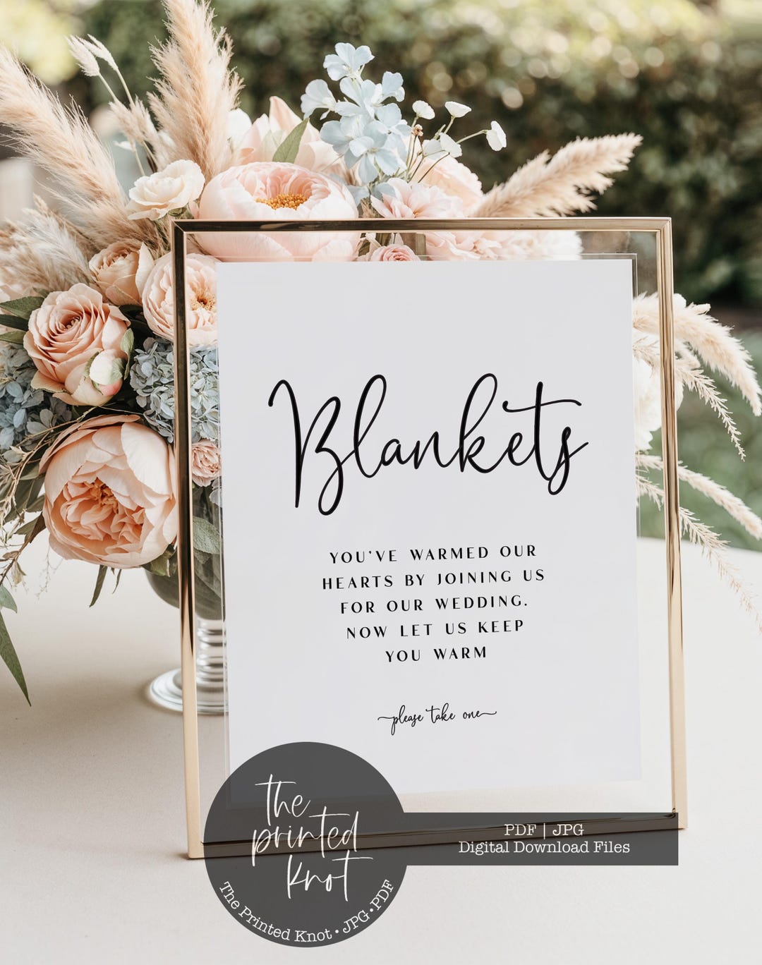 Blankets Wedding Sign, Blankets Wedding Printable, Minimalist Blankets ...