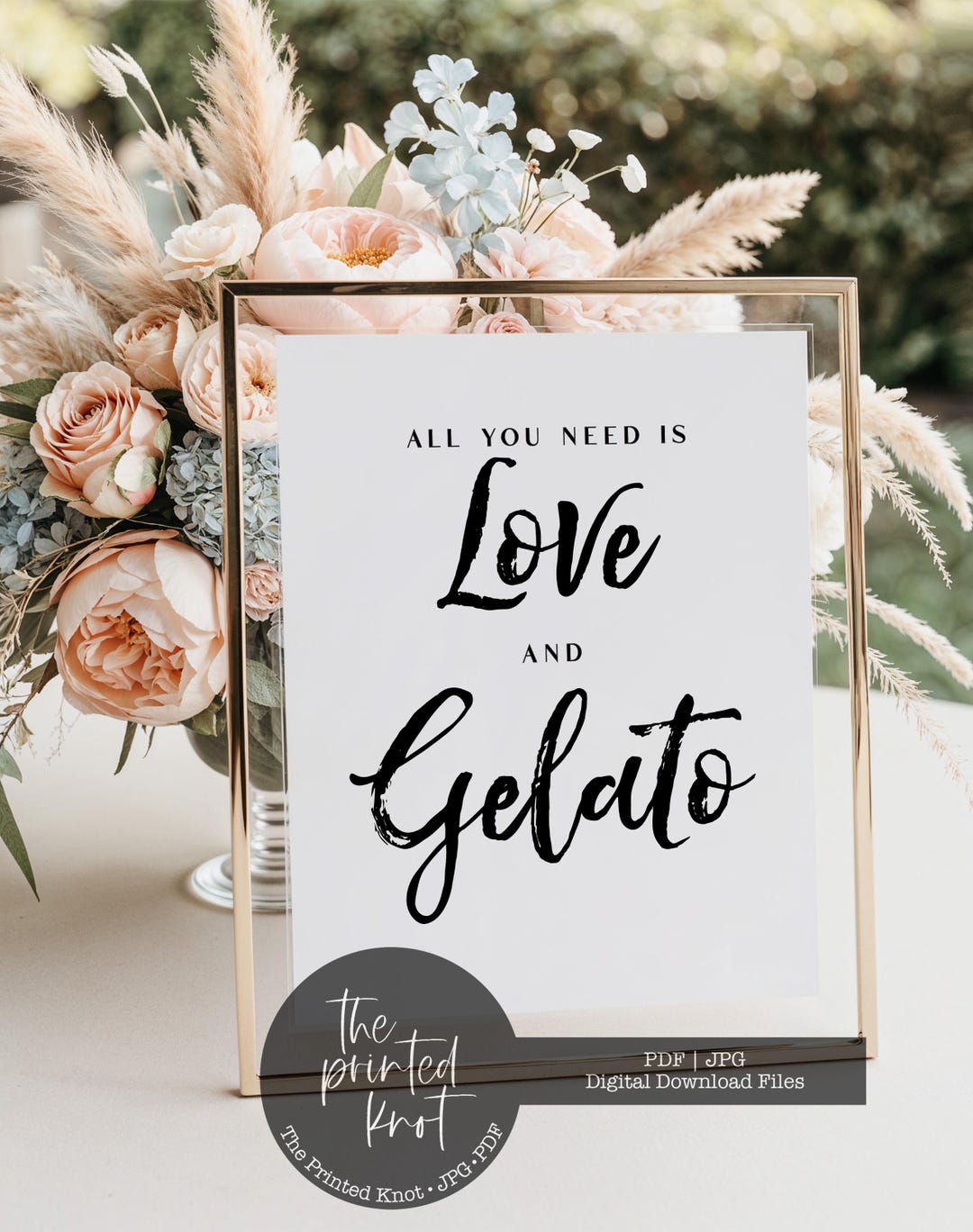 All You Need is Love and Gelato Wedding Sign, Gelato Bar Wedding Sign ...