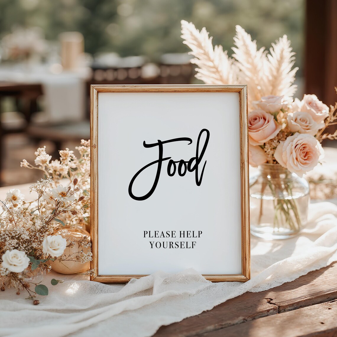 Food Wedding Sign, Printable Food Wedding Sign, Minimalist Food Wedding ...