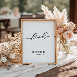 Food Wedding Sign, Printable Food Wedding Sign, Minimalist Food Wedding ...