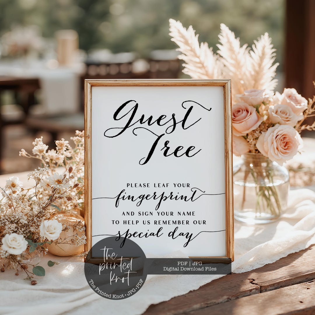 Guest Tree Wedding Sign, Guest Tree Wedding Printable, Minimalist Guest ...